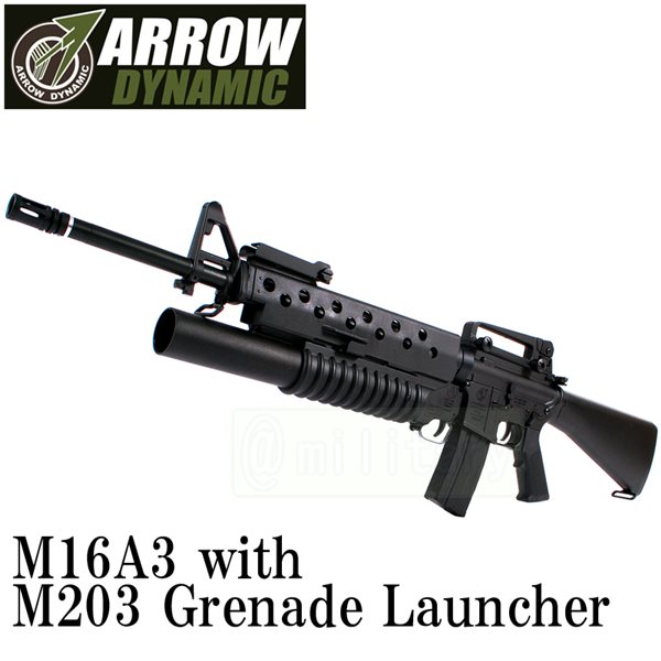 ARROW DYNAMIC M16A3 with M203 グレネードランチャー(電動ガン)｜売買されたオークション情報、yahooの商品情報 ...