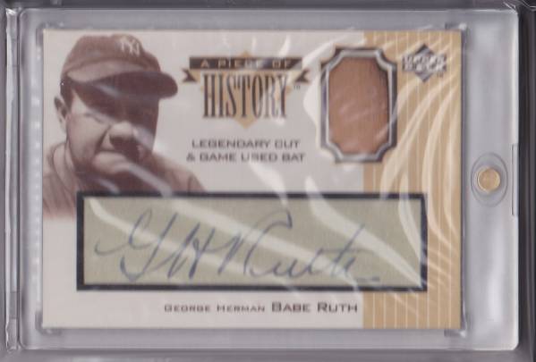 1999 Upper Deck A Piece of History PH/LC Babe Ruth Auto(1999年)｜売買された ...