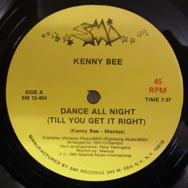 USオリジ KENNY BEE / DANCE ALL NIGHT TILL YOU GET IT(ディスコ)｜売買されたオークション情報 ...
