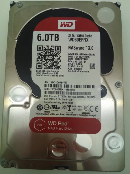 WD WD60EFRX 6TB NAS用HDD VZT(2TB～)｜売買されたオークション情報、yahooの商品情報をアーカイブ公開 ...