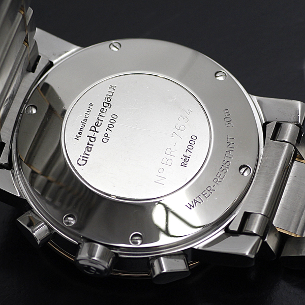 1円 訳あり ジラールぺルゴ GP7000 クロノグラフ K18PG/SS コンビ 自動巻 メンズ腕時計 Girard-Perregaux ...