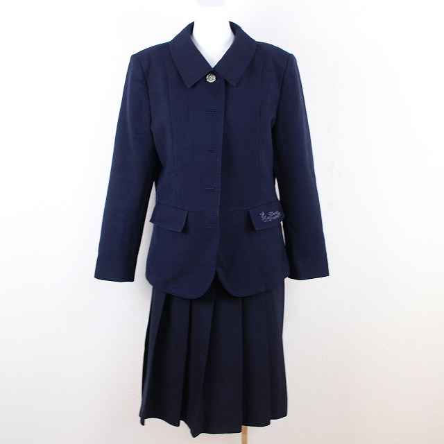 1円 トンボ TONBOW 制服 学生服 スクールウエア 通学用 ブレザー 女子 広島商業高校 上下セット 紺AL5515(学生服)｜売買され ...