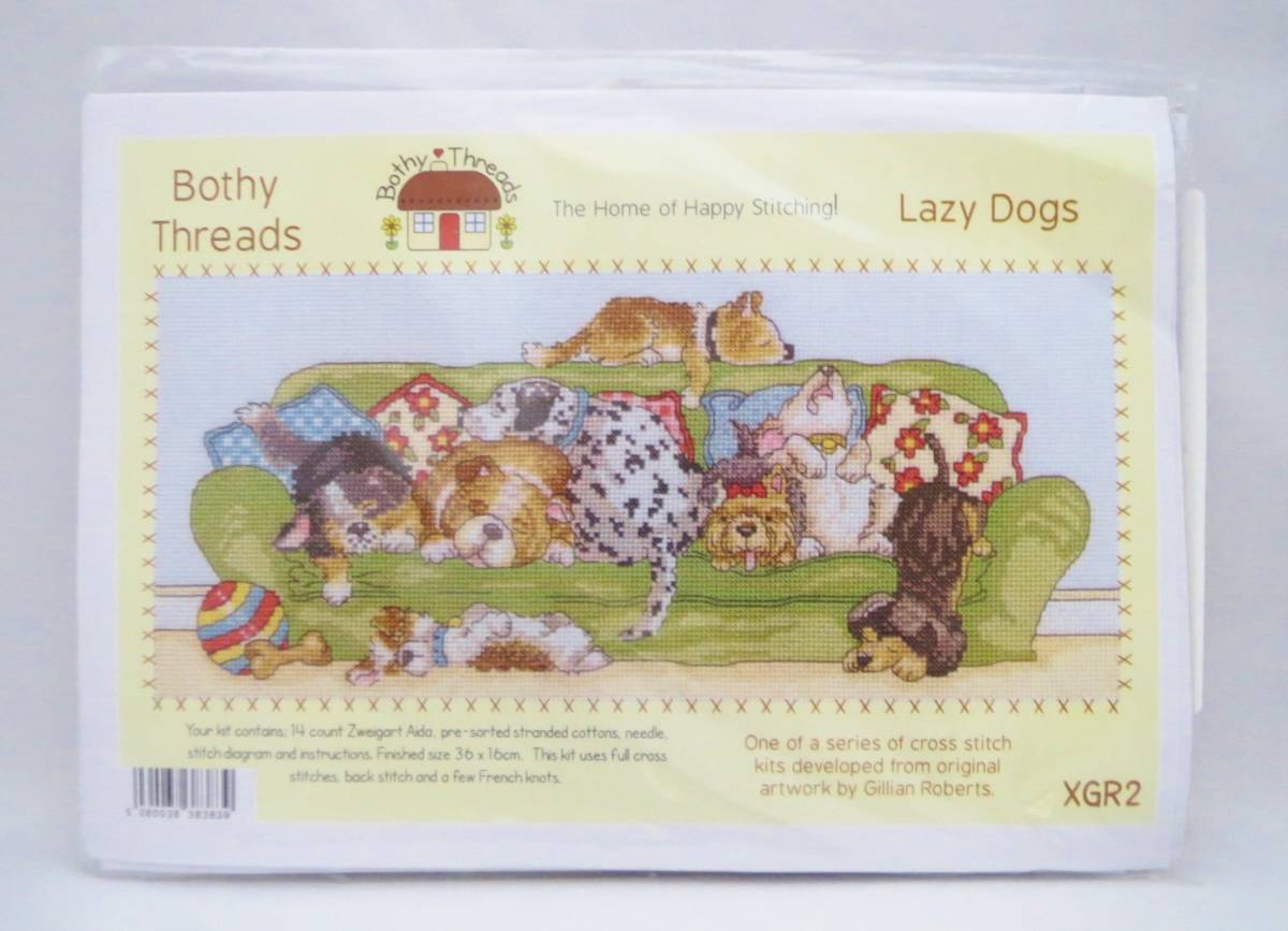 Bothy Threads クロスステッチキット Lazy Dogs 犬 わんちゃん Gillian Roberts(作成キット)｜売買された ...