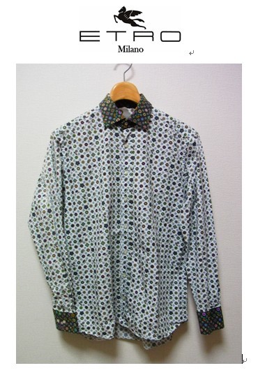 綺麗 イタリア製 ETRO エトロ マルチロゴ 長袖ドレスシャツ SIZE 40 S1730(長袖シャツ)｜売買されたオークション情報 ...