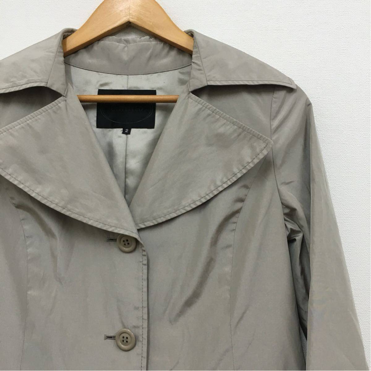 UNTITLED アンタイトル 薄手 ステンカラー コート ジャケット アウター size2 光沢 グレー レディース(コート)｜売買されたオークション情報、yahooの商品情報をアーカイブ ...