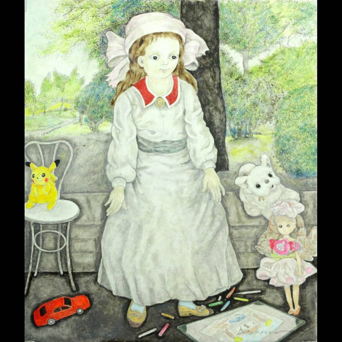櫟 服部和三郎 或公園の少女 肉筆油彩10号 2018年制作 V143.2 QS5/6KB(人物画)｜売買されたオークション情報、yahooの ...
