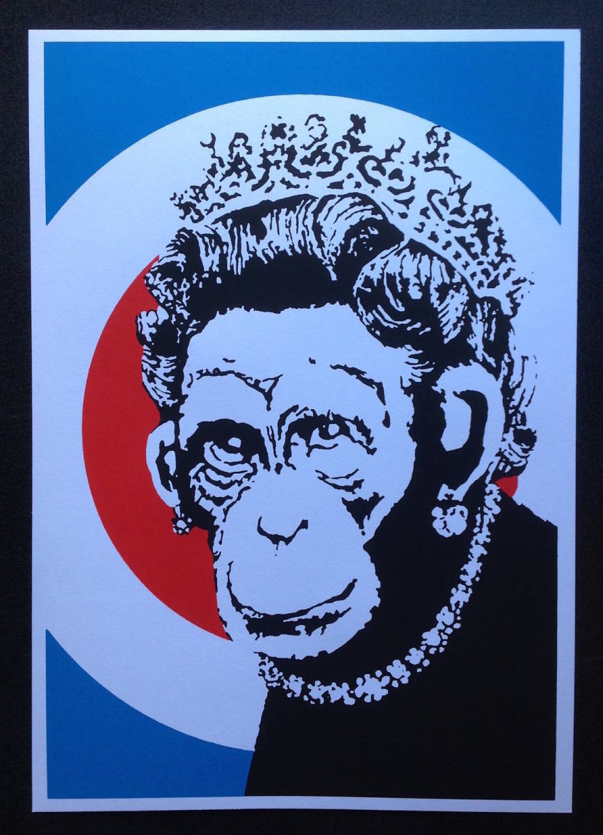 Banksy MONKEY QUEEN SCREEN PRINT WCP バンクシー シルクスクリーン ポスター 村上隆 BASQUIAT DOLK Invader Mr.Brainwash ...