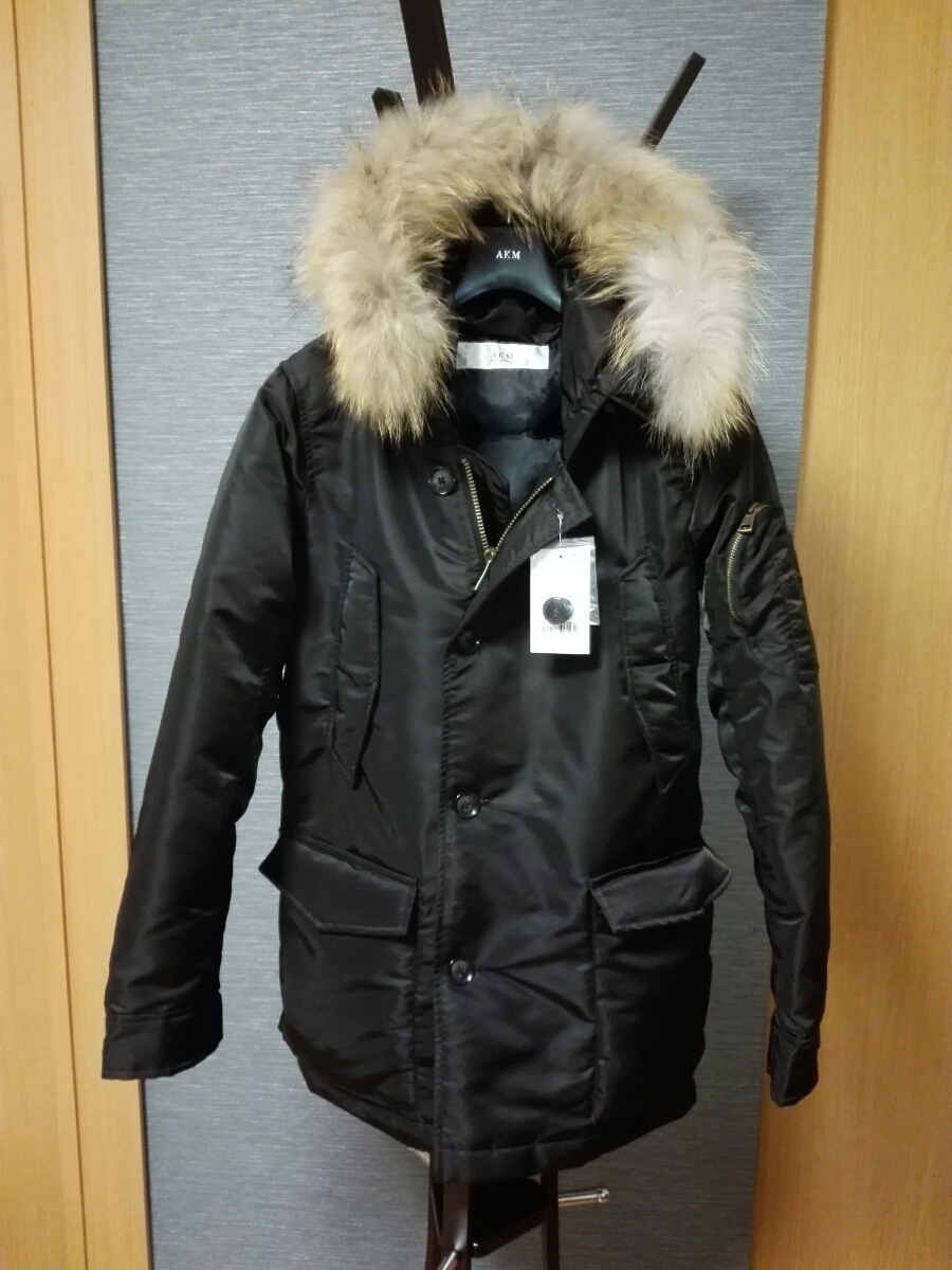AKM n-3b リアルファー付 ミリタリーダウンジャケット サイズS ブラック(ジャンパー、ブルゾン)｜売買されたオークション情報 ...