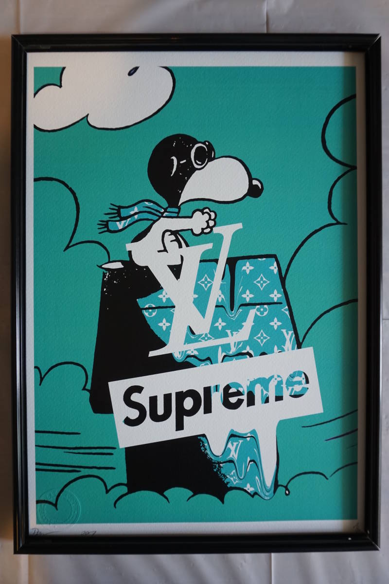 2018年版 世界限定100枚 スヌーピー×supreme ルイヴィトン SNOOPY Vuitton シュプリーム LV/作者サイン有 証明 ...