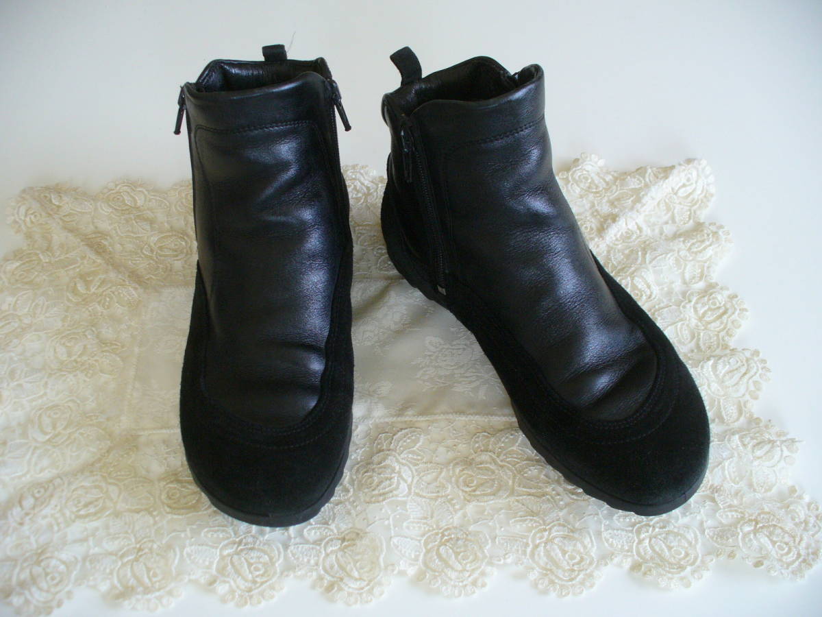 ecco/エコー 本革ショートブーツ/サイズ22.5cm EEE/革＆スエードのツートンデザイン /日本製 程度良好(22.5cm)｜売買されたオークション情報、yahooの商品情報を ...