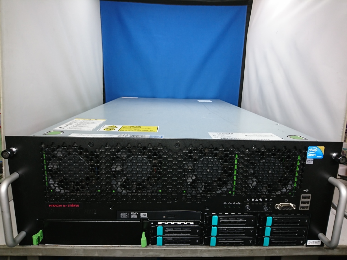 通電確認済みジャンク HITACHI HJPWH2441LV-AKA CPU:Xeon E7520 1.87GHz×2/RAM:40GB/HDD:300GB×8/DVDマルチ/OSなし 大型 ...