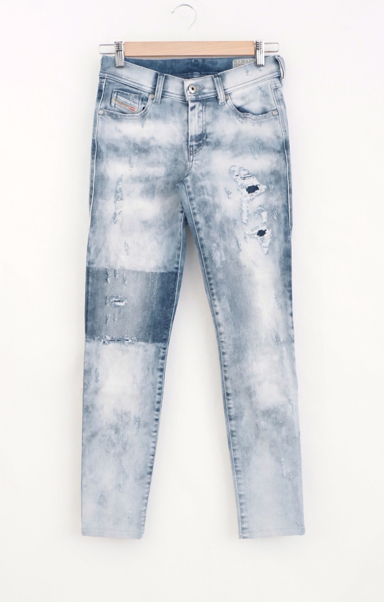 DIESEL ディーゼル Francy 0840B ダメージ加工 ストレッチ スキニー デニム ジーンズ レディース サイズW25/L32 ...