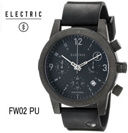 1円 エレクトリック ELECTRIC 時計 FW02 PU クロノ 黒 EW0020020005 PU バンド サーフ スケート ...