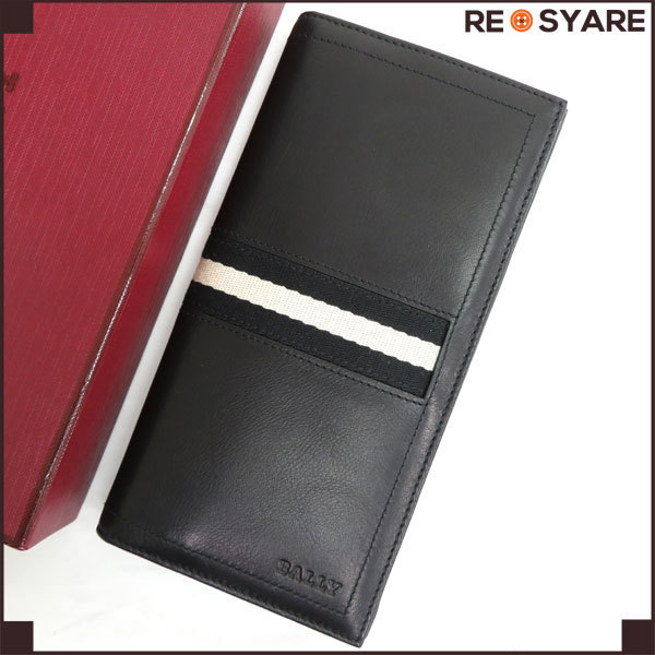 バリー TRAINSPOTTING TALIRO 二つ折り 長財布 レザー × キャンバス 箱付き ブラック系 34482(長財布（小銭入れ ...