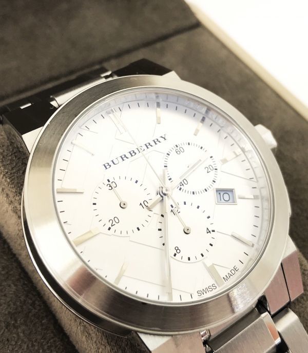 BURBERRY/バーバリー シティ クロノグラフ 腕時計 BU9350 シルバー クォーツ BI-1361(バーバリー)｜売買された ...