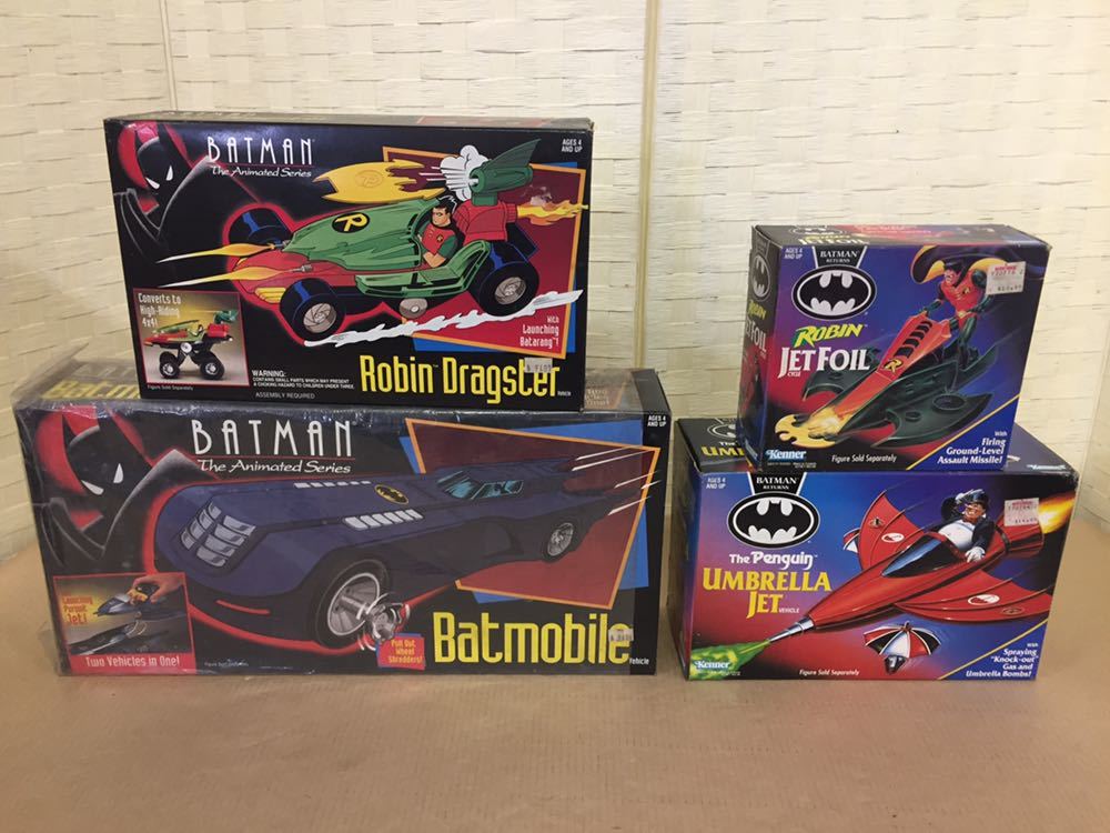 当時物 Kenner BATMAN バットマン BATMOBILE & ROBIN JET FOIL & Robin Dragster ...