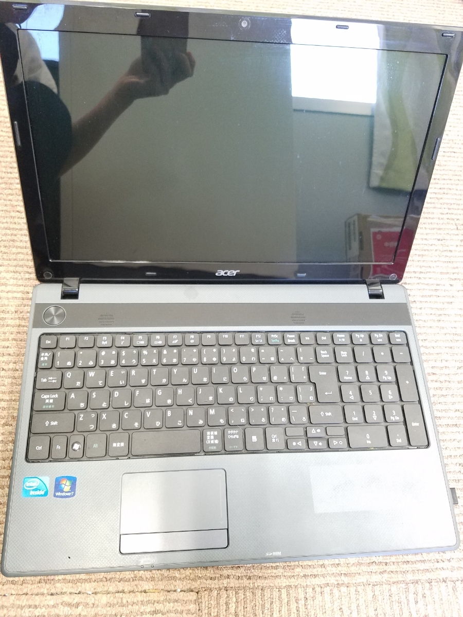 acer ZRL Aspire 5349-BT824 エイサー ノートパソコン Windows7 リカバリー未完了 灰色 グレー 黒 ブラック ...