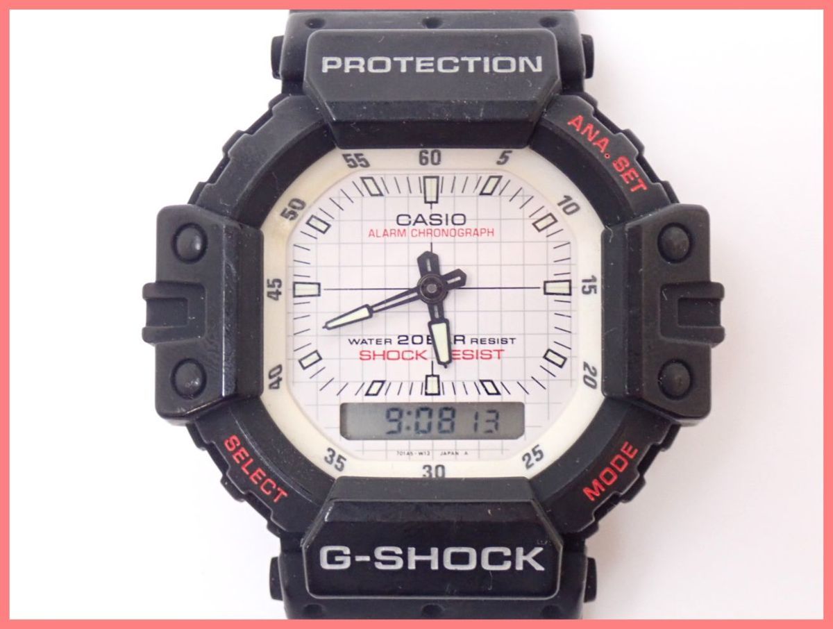 CASIO/カシオ G-SHOCK AW-550 本体のみ/白文字盤/ブラック/デジアナ/クォーツ/20気圧防水/ヴィンテージ ...