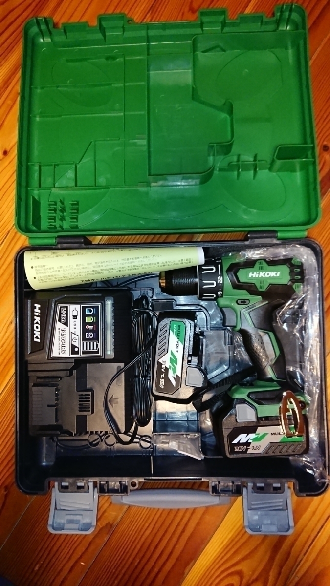 ラスト 1円から 定価70000円以上 HIKOKI コードレス振動 ドライバドリル DV18DBSL バッテリー2つ付き HITACHI ...