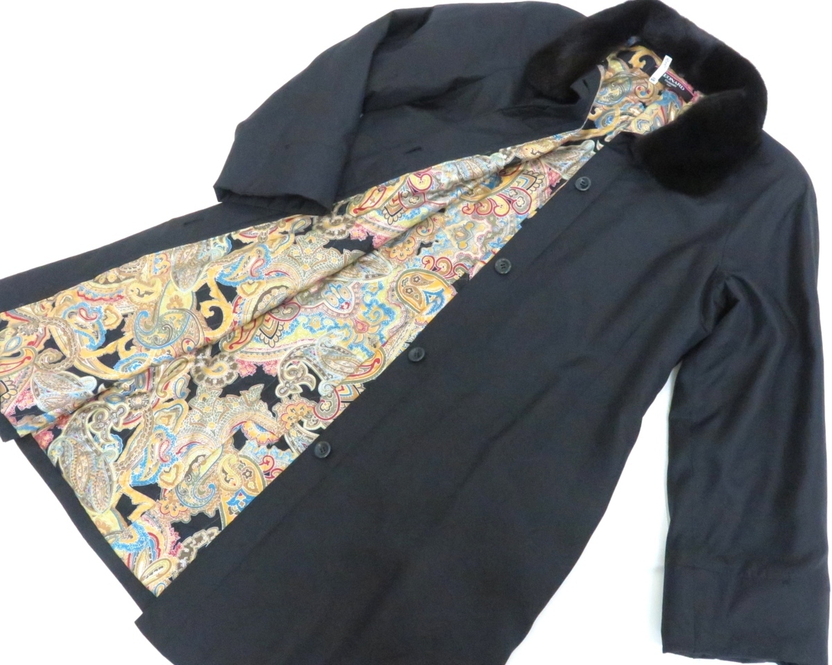 正規品 LEONARD レオナール ミンクファー付きコート シルク100％ 13AR 日本製 ブラック(女性用)｜売買されたオークション情報、yahooの商品情報をアーカイブ公開 ...