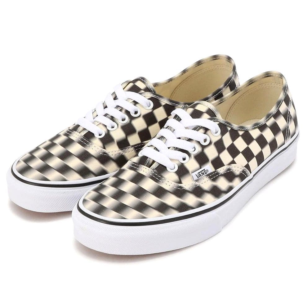 VANS AUTHENTIC BLUR CHECK PACK 黒/白 28.0cm バンズ オーセンティック ブラーチェックパック チェッカー ...