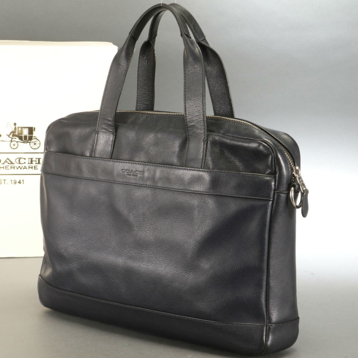 1円 コーチ ハミルトン スムース レザー ブリーフケース ビジネス バッグ メンズ ハンド トート 書類鞄 通勤 A4 ブランド ネイビー 革 DD22(ブリーフケース)｜売買された ...