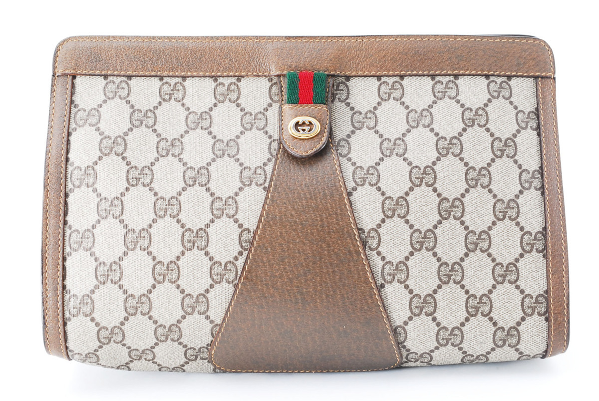 1円スタート グッチ GUCCI GGプラス オールドグッチ シェリーライン ポーチ クラッチ ハンドバッグ ブラウン系 2207(オールドグッチ)｜売買されたオークション情報、yahooの ...