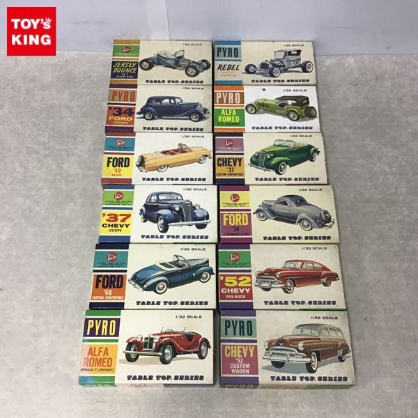 1円 PYRO TABLE TOP SERIES 1/32 1952 シェビー カスタムワゴン アルファロメオ グランツリスモ 1931 6C ...