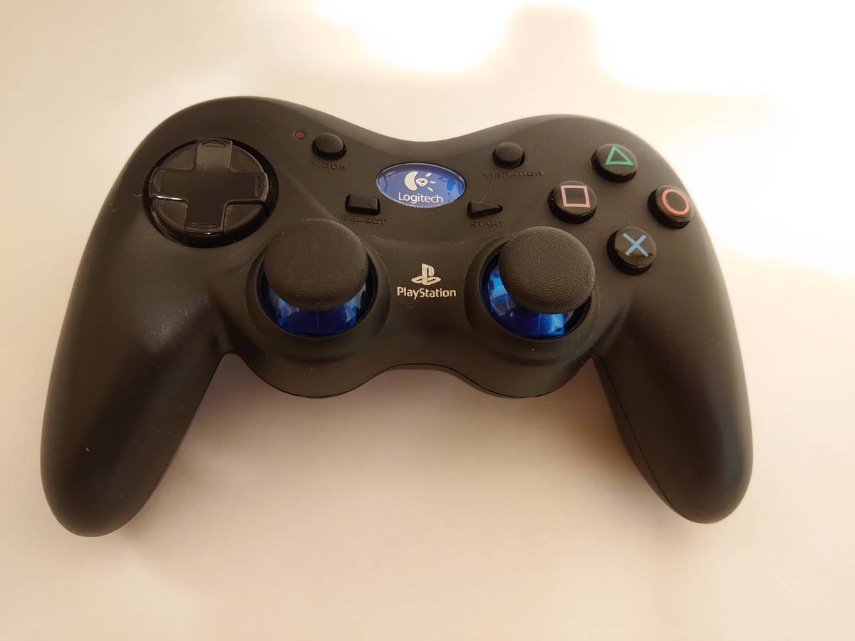 PS2 Black Logicool Cordless Conpact Controller ブラック ロジクール ワイヤレス コンパクト ...
