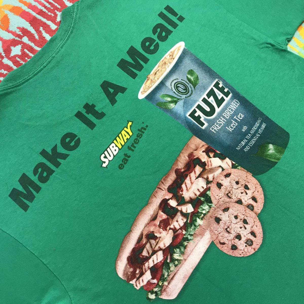 レア カブリ無し 入手困難 09年製00s GILDAN Heavy Cotton SUBWAY SUBS＆FUZE TEA サブウェイ ...