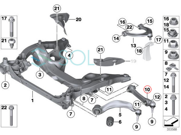 BMW F07 F01 F02 フロント ロアアーム コントロールアーム 左側 535i 550i 740i 740Li 750i 750Li ...