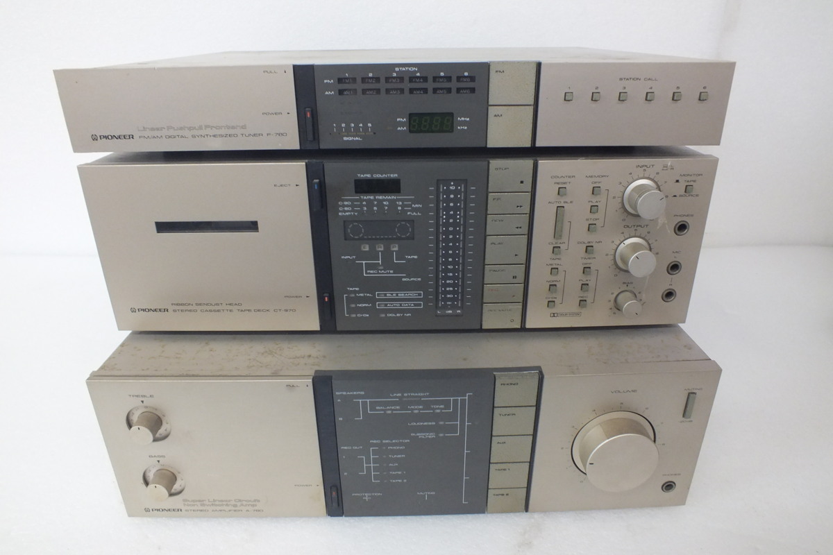PIONEER パイオニア オーディオ3点セット A-780 / CT-970 / F-780 アンプ/カセット/チューナー 現状品 ...