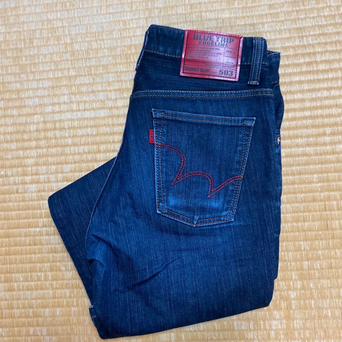 再 EDWIN 503 EG5032 SKINNY SLIM BLUE TRIP EDGELINE エドウィン スーパースキニー ストレッチジーンズ デニム W32 日本製(W32)｜売買され ...