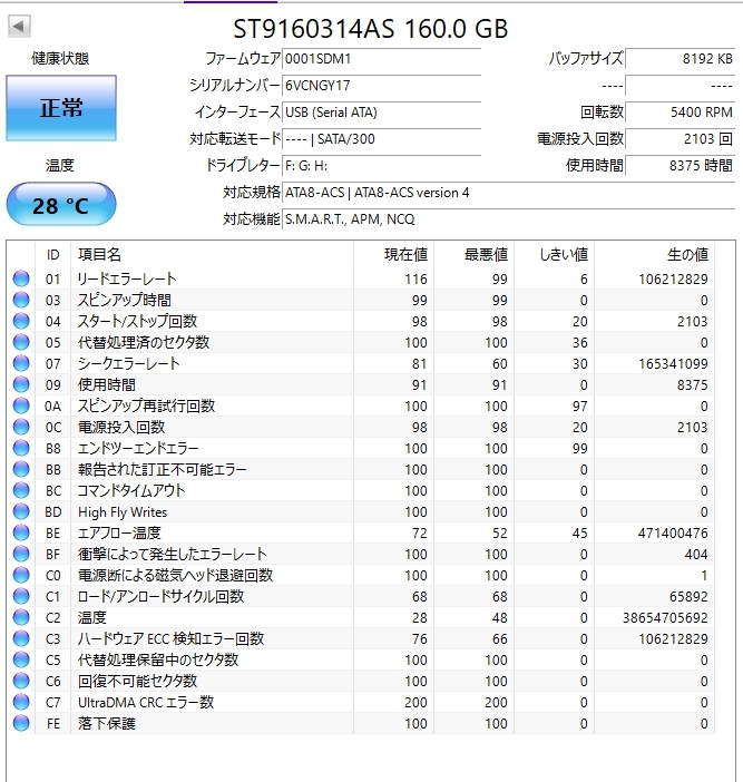 82 内蔵2.5inchHDD 正常 Seagate ST9160314AS 160GB SATA(100GB～)｜売買されたオークション情報 ...