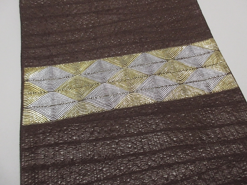 ドークブア 太鼓柄袋帯 櫛織 横段 焦げ茶 極上の逸品 B32(仕立て上がり)｜売買されたオークション情報、yahooの商品情報をアーカイブ公開 - オークファン（aucfan.com）
