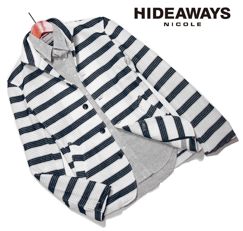 ハイダウェイ ニコル スタンドカラー ラッセル生地 ジャケット ホワイト 48 L 送料520円 HIDEAWAYS NICOLE 太ボーダー 春秋 白(Lサイズ)｜売買されたオークション情報 ...
