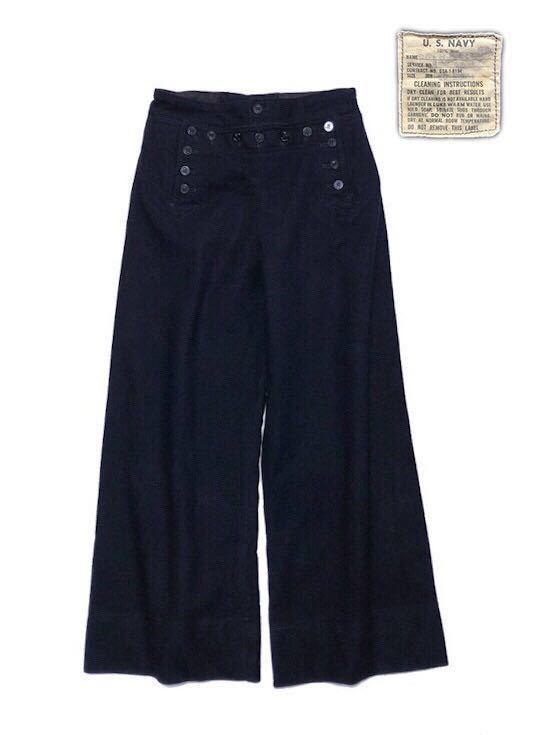 60’s U.S.NAVY 13 BUTTON アメリカ 海軍 13ボタン ウール セーラー マリンパンツ 30R ワイドパンツ 米軍 ...