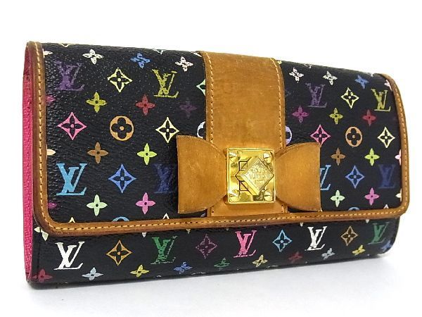 1円 LOUISVUITTON ルイヴィトン M60278 モノグラムマルチカラー ポルトフォイユサラ ヌー 二つ折り 長財布 ウォレット ...