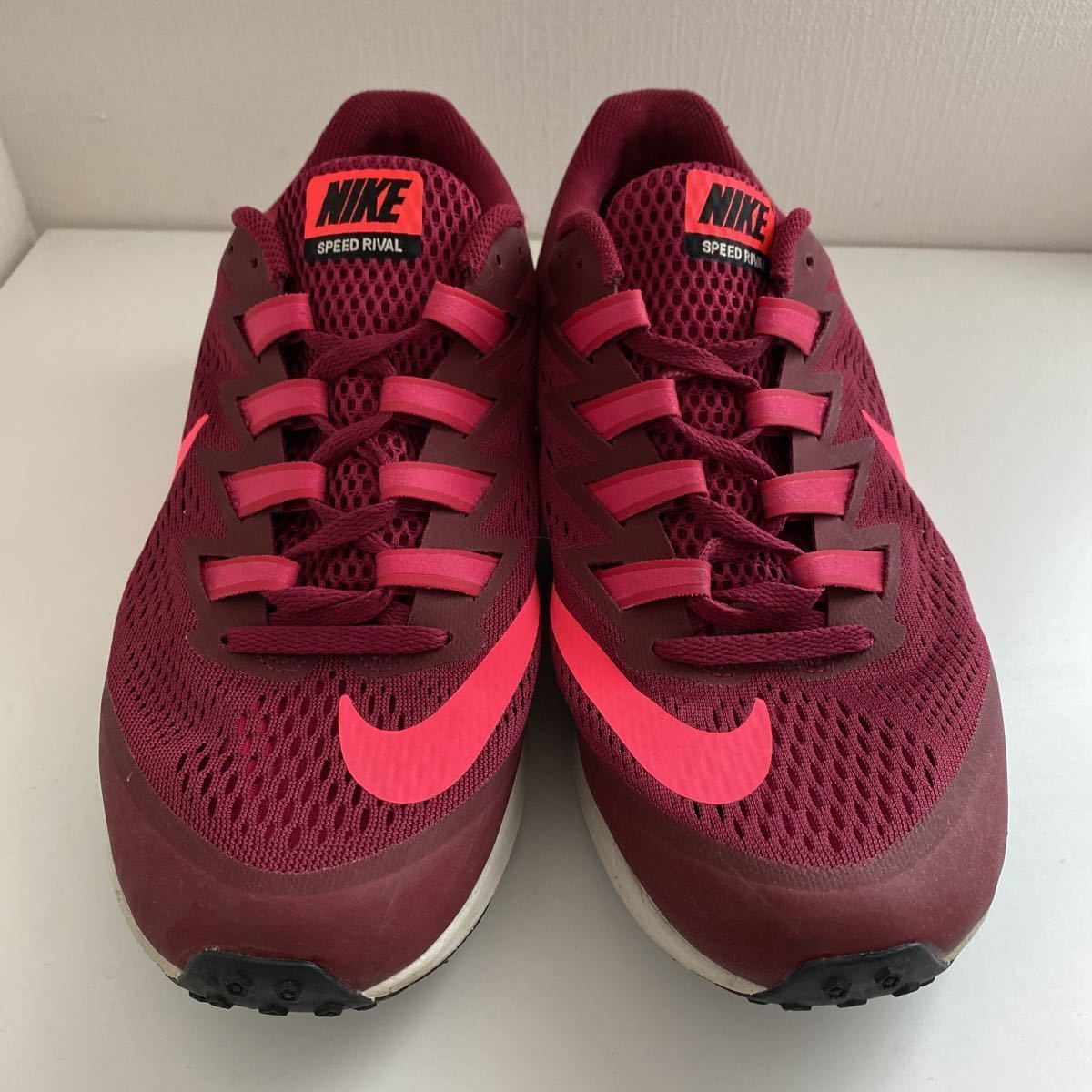 NIKE AIR ZOOM SPEED RIVAL 6 濃赤/ピンク 28cm ナイキ エア ズーム スピード ライバル 6 880553 ...