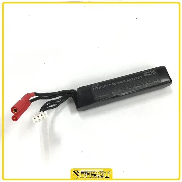 7450c Laylax製 GIGA TEC 7.4v 750mAh リポバッテリー 4mmバナナコネクター仕様 ライラクス ギガテック ...
