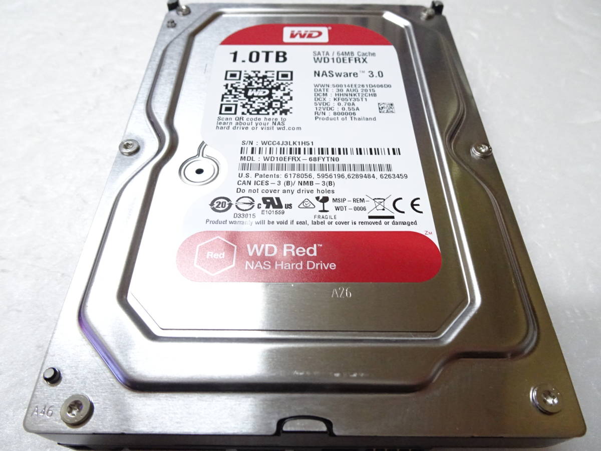 Western Digital WD RED 3.5インチ 内蔵ハードディスク 1TB WD10EFRX SATA 動作検証済 NASにも適応 ...
