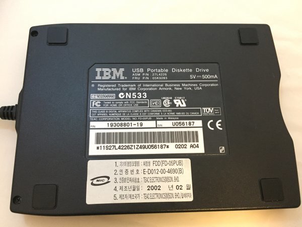アイビーエム IBM USB Portable Diskette Drive FD-05PUB USB接続フロッピーディスクドライブ ...
