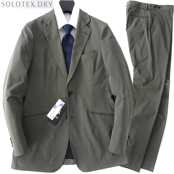 DESCENTE デサント SOLOTEX DRY ストレッチ セットアップ スーツ AB5 やや幅広M カーキ J53002 高機能 春夏 ...