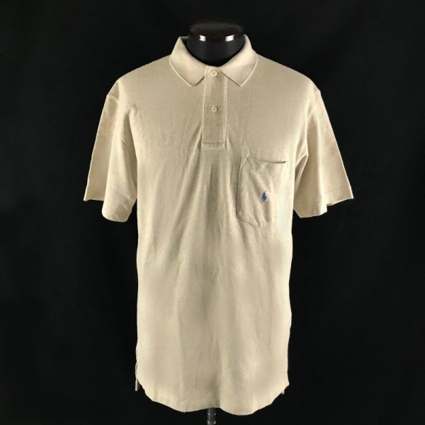 送料安/ラルフローレン コットン/半袖ポロシャツ メンズM/ベージュ スモールポニー刺繍/胸ポケット/Polo by Ralph Lauren BF487(Mサイズ)｜売買されたオークション ...