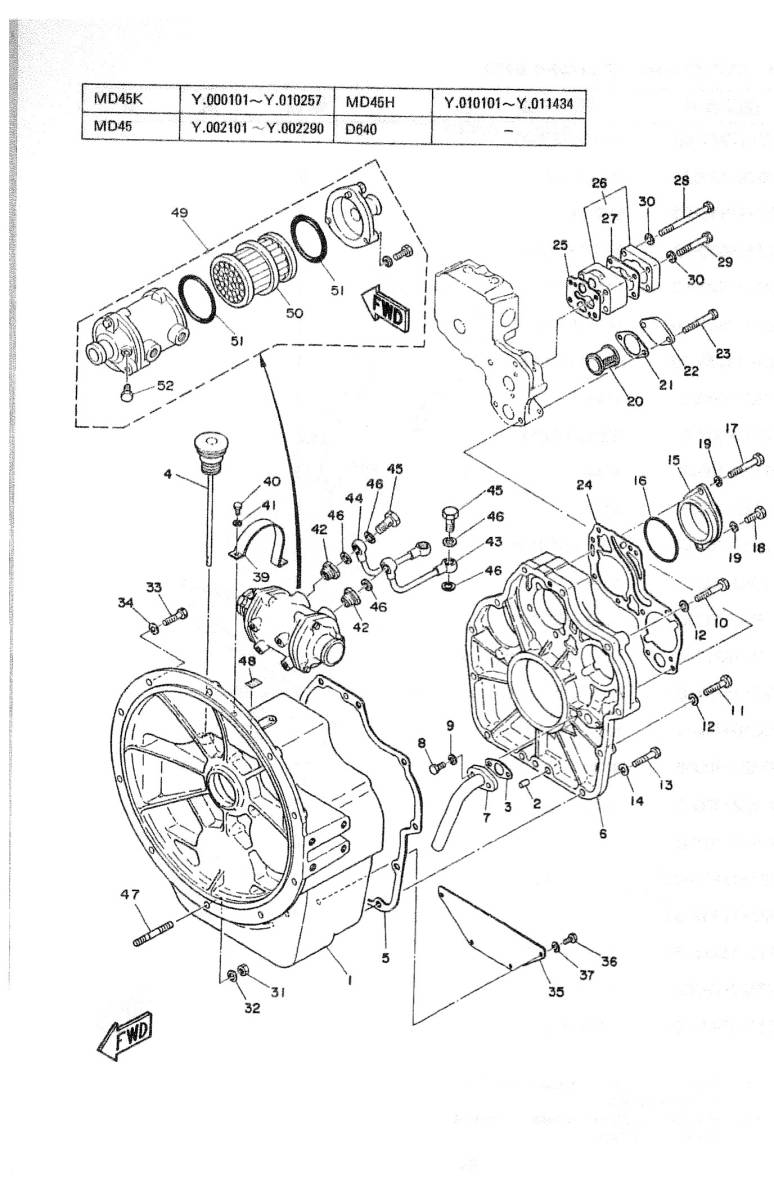 YAMAHAヤマハ ディーゼルエンジン MD45K/KH/H/D640 727／713/70H パーツカタログ パーツリスト(100馬力～)｜売買されたオークション情報、yahooの商品情報を ...