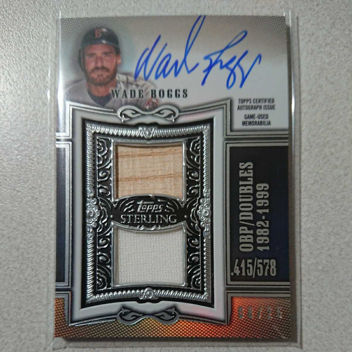25枚限定 MLB 2020 Topps STERLING WADE BOGGS 直筆サイン Dual Relic game-used 実使用 ...