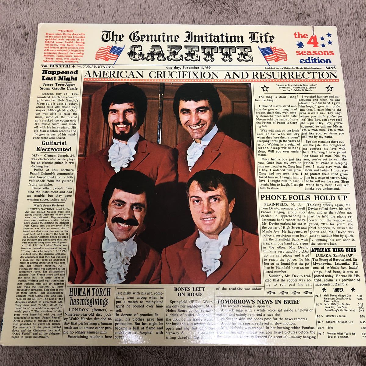 THE 4SEASONS フォーシーズンズ The Genuine Imitation Life Gazette LPレコード US盤 アメリカ盤 R1 70249 洋楽ロック(G)｜売買され ...