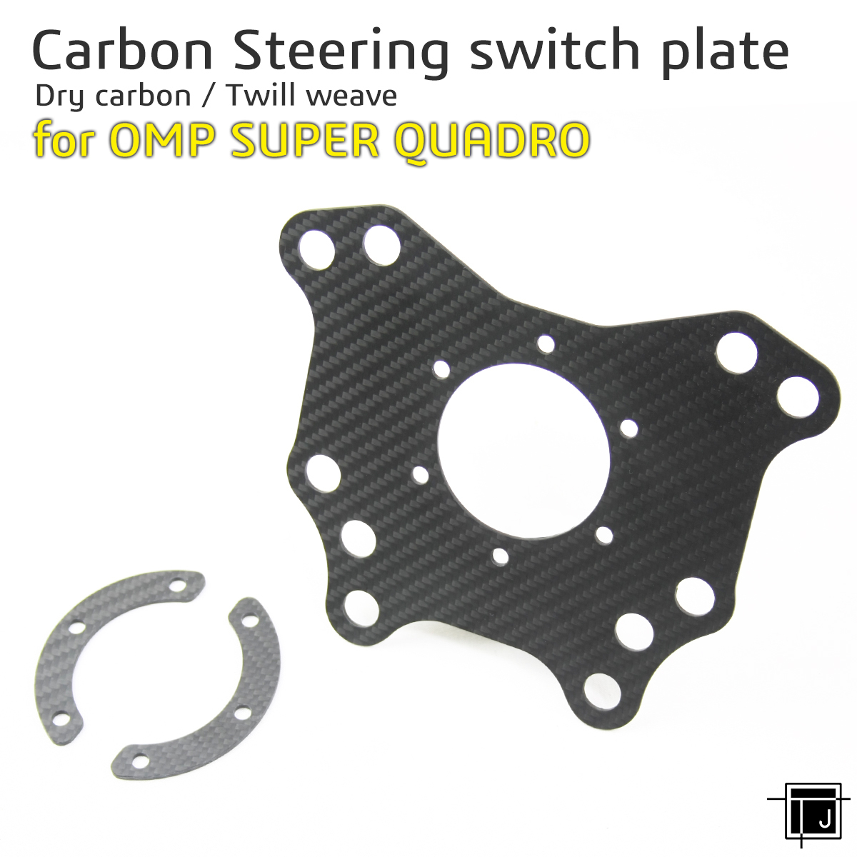 日本製 OMP SUPER QUADRO専用 ステアリング スイッチプレート ホーンボタン取付可 穴有 カーボン製 綾織 スイッチ増設 スーパークワドロ TJ(ステアリング)｜売買された ...