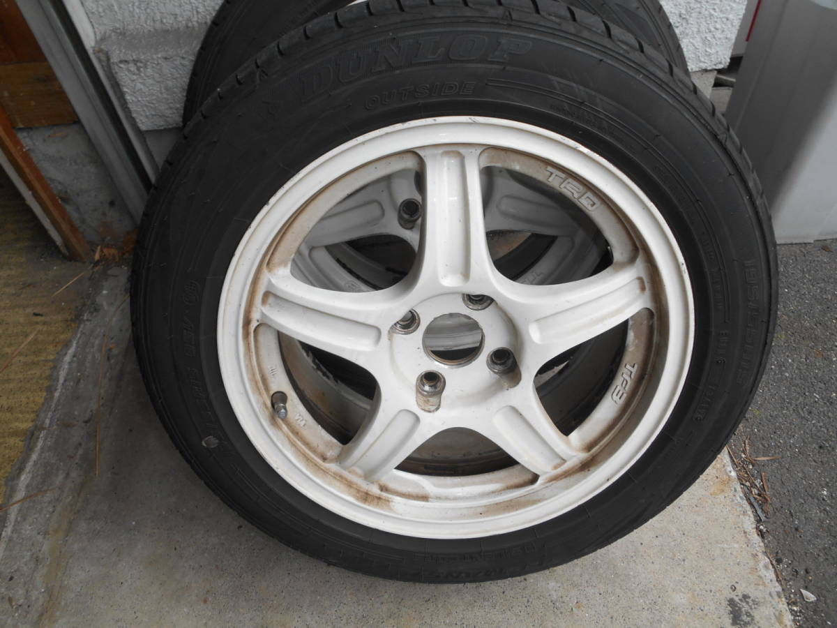 4本セット TRD TF3 15×7J PCD100 4穴 4-100 195/55R15 ダンロップ ルマンV LEMANS V 2019年 ...