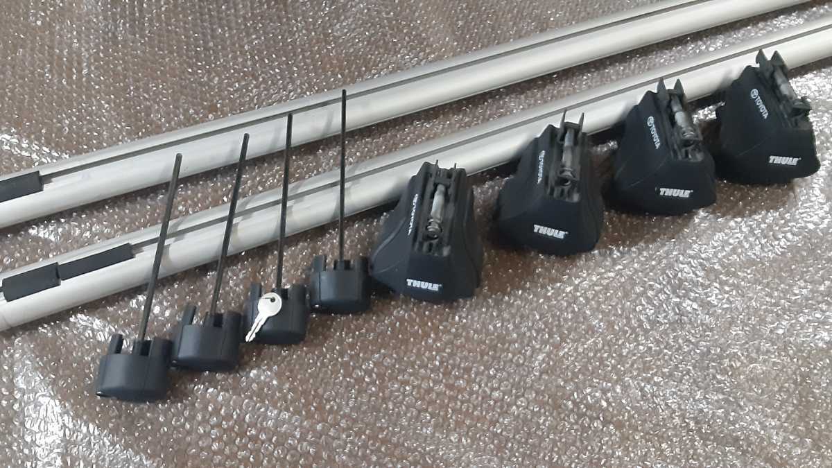 トヨタ ランクル プラド 150 エアロバー キャリア一式 ルーフレール用 純正 オプション同等 THULE製 スーリー 755 862 ...